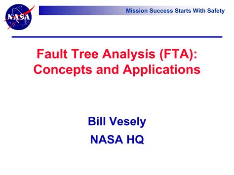 Fault Tree Analysis Concepts And Application Bill Vesely Ppt