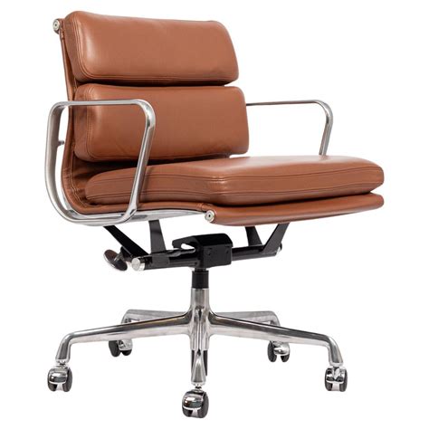 Mid Century Brown Leather Office Chair By Eames For Herman Miller At