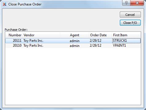 25 Close Purchase Order