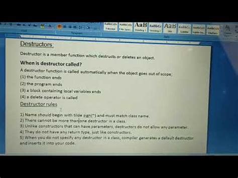 Destructor 1 In C YouTube