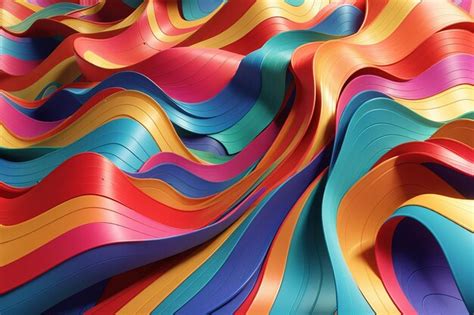 Premium Photo 3d Abstract Background With Multicolored Wavy Lines
