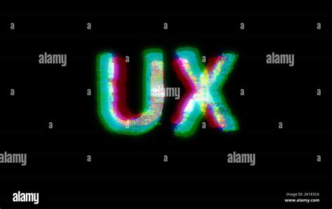 Cybernetical Text Ux With Heavy Chromatic Aberrations Distortion Isolated Object 3d Rendering