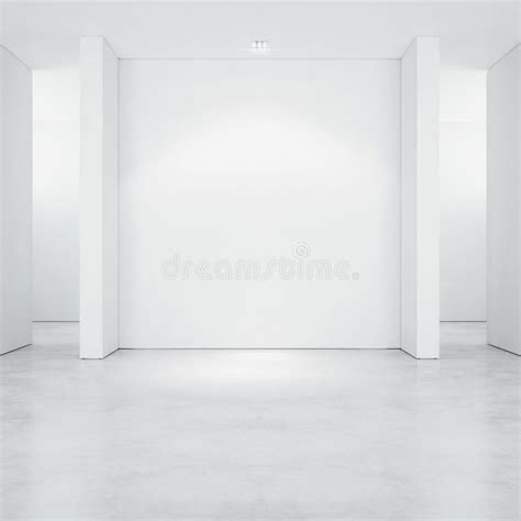 White Open Space Gallery D Render Stock Illustration Illustration Of Canvas Render