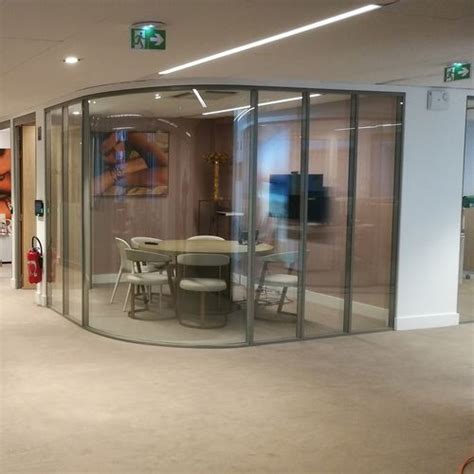 Curved Partition Cloison Evidence Cintrée Mecanalu Removable Modular Aluminum