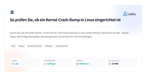 So Prüfen Sie Ob Ein Kernel Crash Dump In Linux Eingerichtet Ist Labex