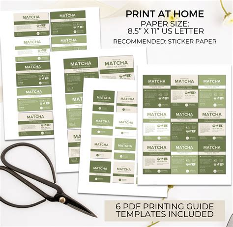 Matcha Tea Tin Can Labels Template Editable Canva Tea Canister Label