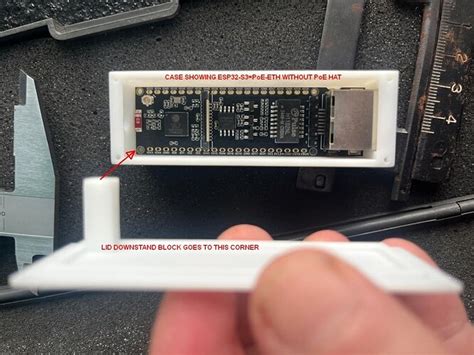 3d Printed Case For Waveshare Esp32 S3 Eth With A Poe Hat Amendments Hardware Home