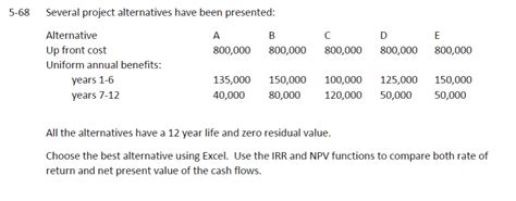 Solved Use An Interest Rate Of And Use Excel To Solve Chegg