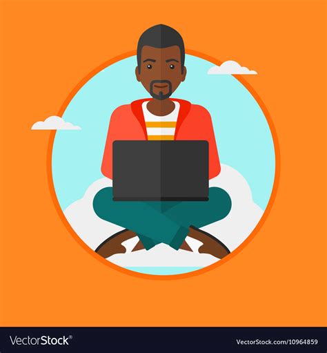 Man Using Cloud Computing Technology Royalty Free Vector
