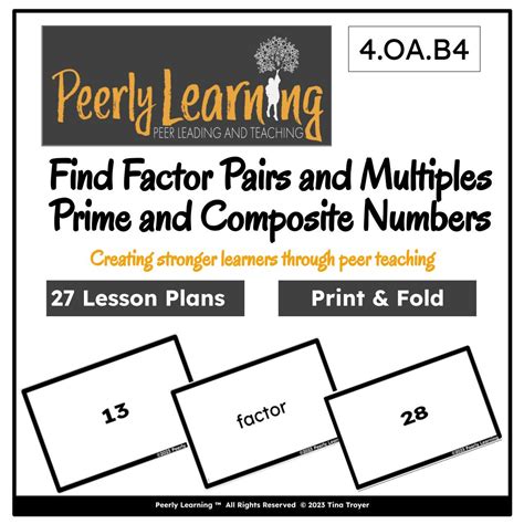 Lesson On Factor Pair Multiples And Prime Composite Numbers