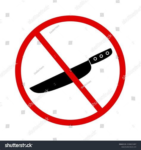 Sign Prohibited Carrying Dangerous Sharp Objects Stock Vector Royalty Free
