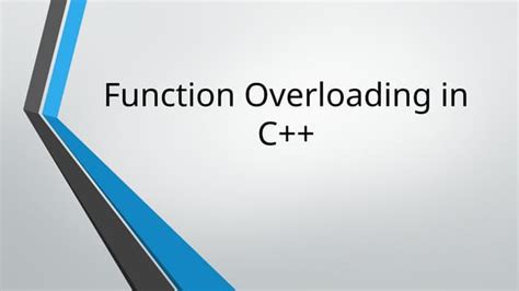 Function Overloading And Arrays Of Objects In Cpppptx