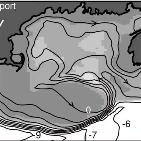 Left The Depth Averaged Flow In Units Of 01 Sv Forced By An