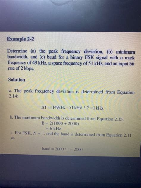 Solved Example 2 2 Determine A The Peak Frequency