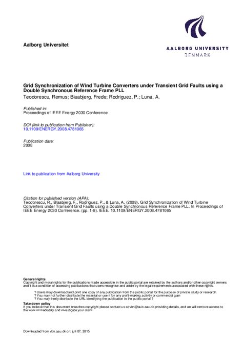 Pdf Decoupled Double Synchronous Reference Frame Pll For Power