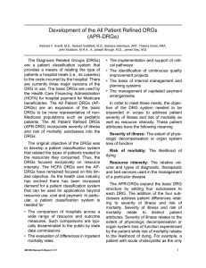 APR DRG Classification Data Elements