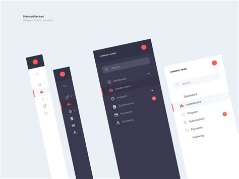 Slim Navigation Bar Navigation Bar Web Design Sidebar Dashboard Navigation