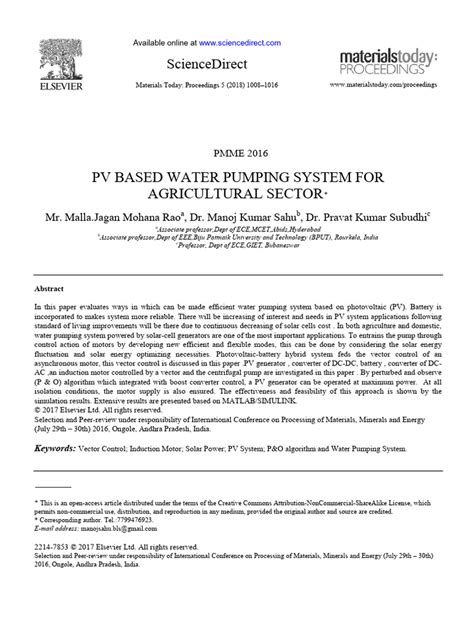 pv based water pumping system for download free pdf photovoltaics