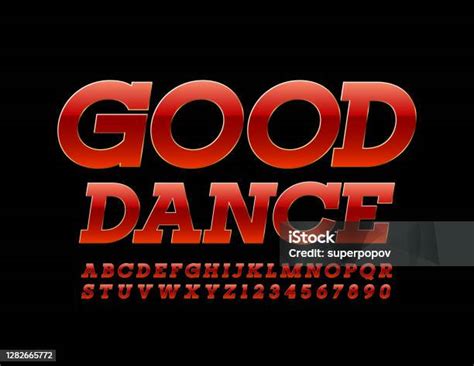 벡터 럭셔리 배너 굿 댄스 빨간색 과 금 알파벳 문자와 숫자 개념에 대한 스톡 벡터 아트 및 기타 이미지 개념 공연 그래픽 프린트 Istock