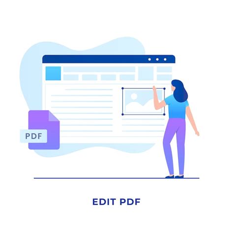 Premium Vector Flat PDF Edit FIle Concept