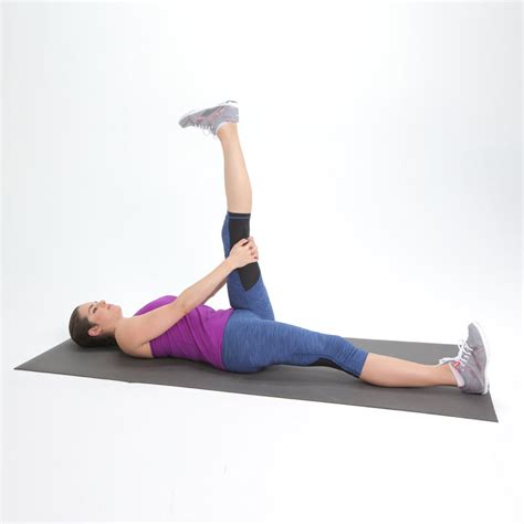 Reclined Hamstring Stretch Easy Hamstring Stretches Popsugar