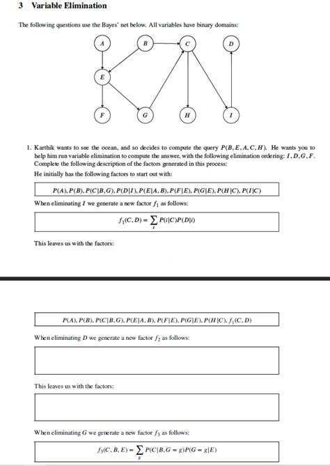 Solved 3 Variable Elimination The Following Questions Use