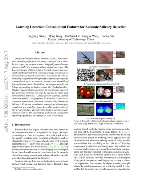 Learning Uncertain Convolutional Features For Accurate Saliency Detection Deepai