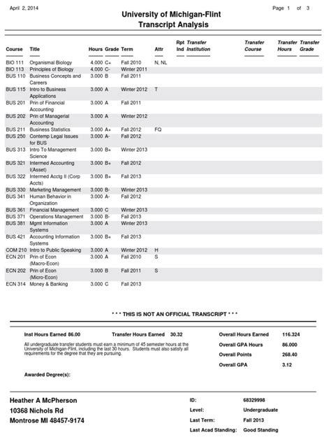 Transcript Accounting Science And Technology