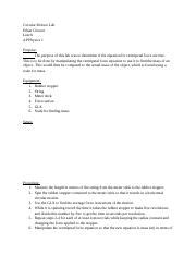 Circular Motion Lab Circular Motion Lab Ethan Cleaver Leech AP Physics Purpose The Purpose