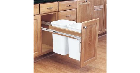 Rev A Shelf 4WCTM 15DM2 24 24 Quantity Double 27 Quart Top Mount Wood Pull Out Waste Container