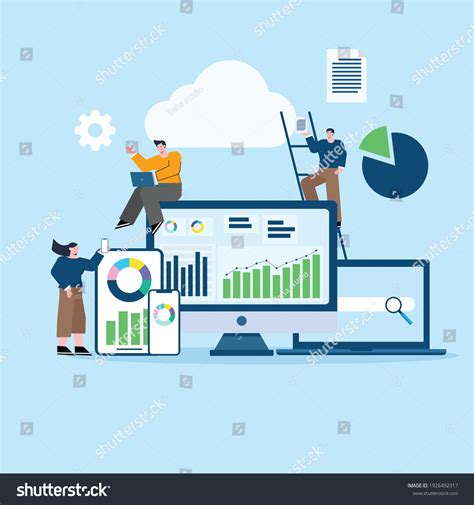 Konsep Ilustrasi Data Analyst Sedang Mengerjakan Stock Vector Royalty