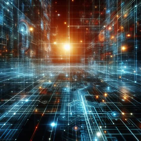 40 3636 A Futuristic Abstract Background Wth Glowing Neon Grids Stock