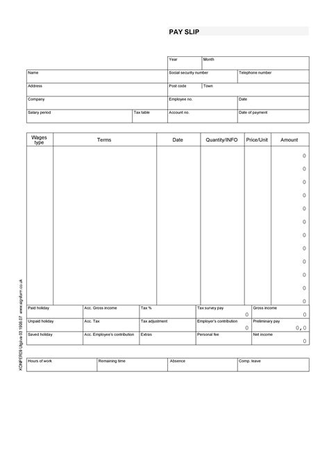 Blank Pay Stub Template Word Sampletemplate My Id