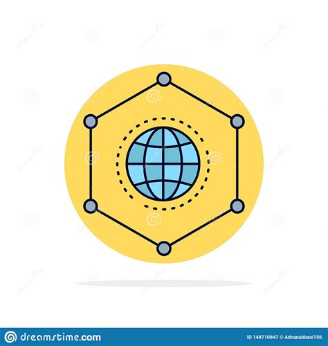 Network Global Data Connection Business Flat Color Icon Vector Stock Vector Illustration