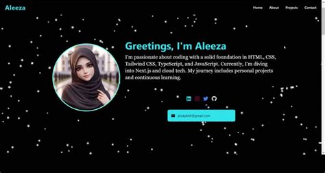 Aleeza On Linkedin Nextjs Tailwindcss Webdevelopment Portfolio