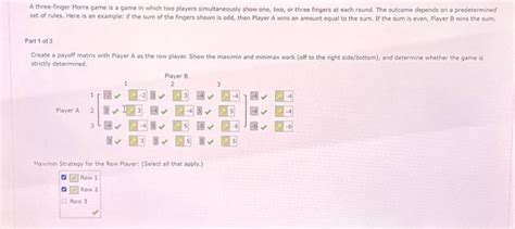 Solved A Three Finger Morra Game Is A Game In Which Two