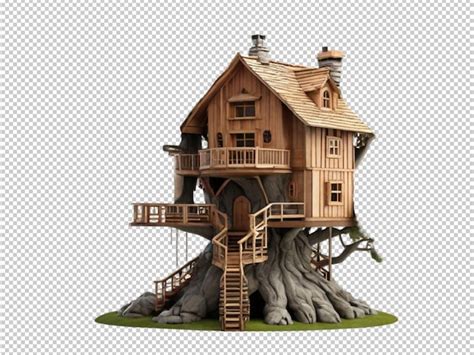 Premium PSD Psd Of A Tree House On Transparent Background