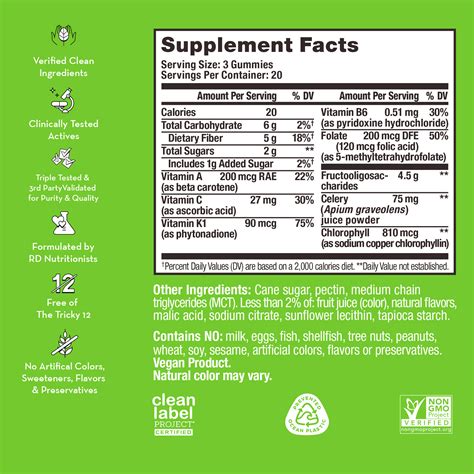 Celery Juice Fiber Gummies L Natural Detoxification Hum Nutrition