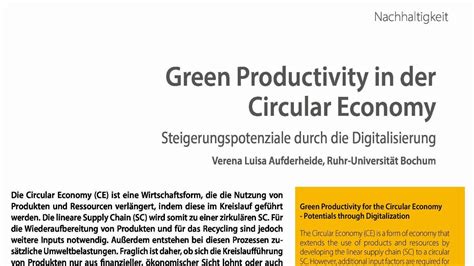 Green Productivity For The Circular Economy I4s
