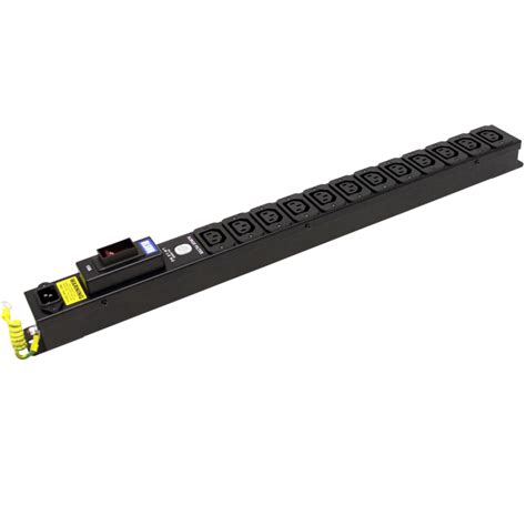 12 Way 10A IEC C13 Sockets C14 Inlet Circuit Breaker Surge Protected PDU Olson Direct