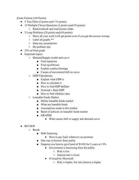 Macro Midterm Review Session Exam Format 100 Points 5 True False 2 Points Each 10 Points