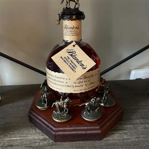 Blantons Bourbon Charred Cork Display Center Oak Barrel Half Stave