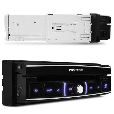 Multimídia Dvd Tela Retrátil 1 Din 7 Polegadas Com Tv Digital E Touch Screen Positron Câmera