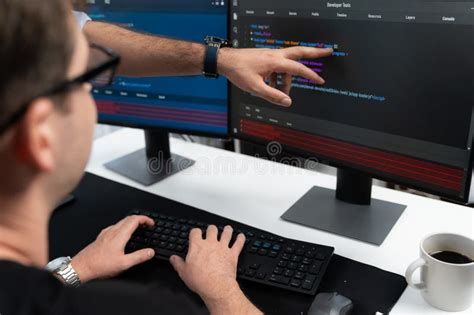 It Developers Creating Online Software Development Information Sellable Stock Image Image Of