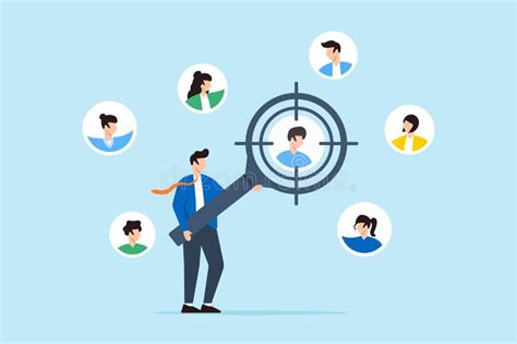 businessman focus with magnifying glass on customer user or people
