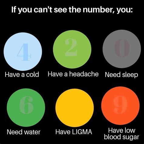 if you can t see the number you have a cold have a headache need