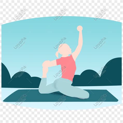 스포츠 피트니스 플랫 바람 요가 Png Png 일러스트 무료 다운로드 Lovepik