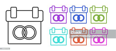흰색 배경에 격리된 검은색 줄 캘린더 아이콘입니다 이벤트 미리 알림 기호입니다 다채로운 아이콘을 설정합니다 벡터 0명에 대한 스톡 벡터 아트 및 기타 이미지 Istock
