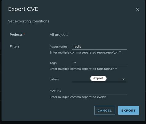 Export Cve Data Filters Issue · Issue 17193 · Goharborharbor · Github