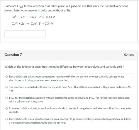 Solved Calculate Ecell ∘ for the reaction that takes place | Chegg.com